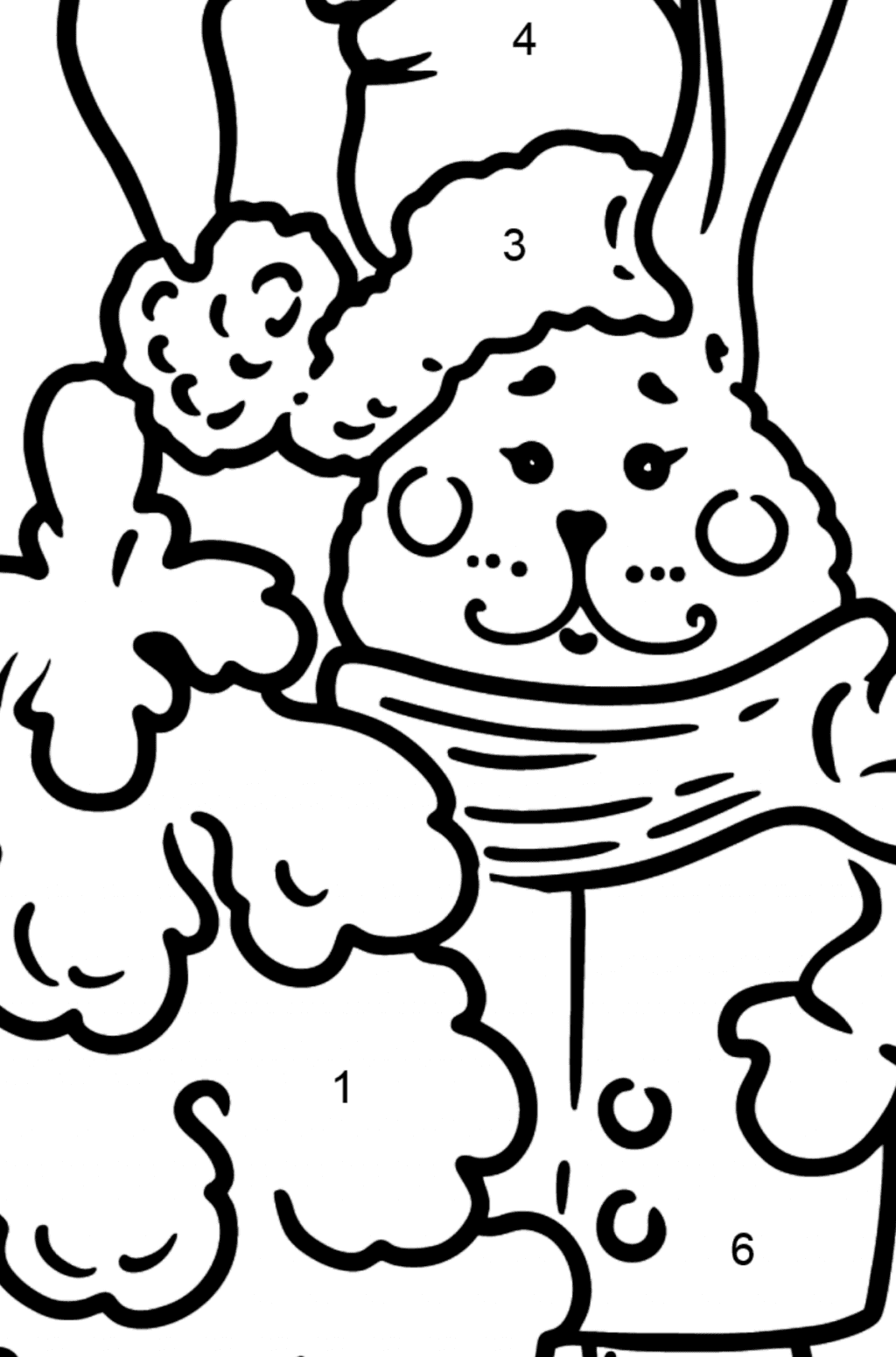 Christmas Bunny coloring page ♥ Print and Online Free!