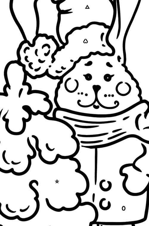 Christmas Bunny coloring page ♥ Print and Online Free!