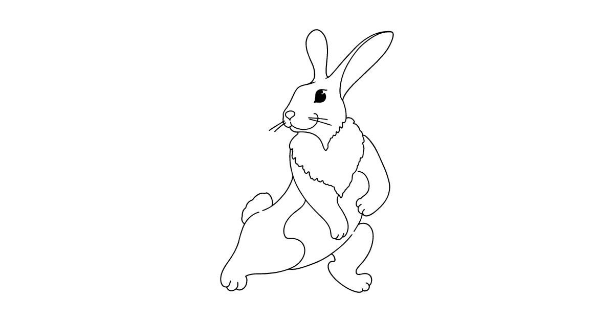 Playful Bunny coloring page ♥ Online and Print for Free!