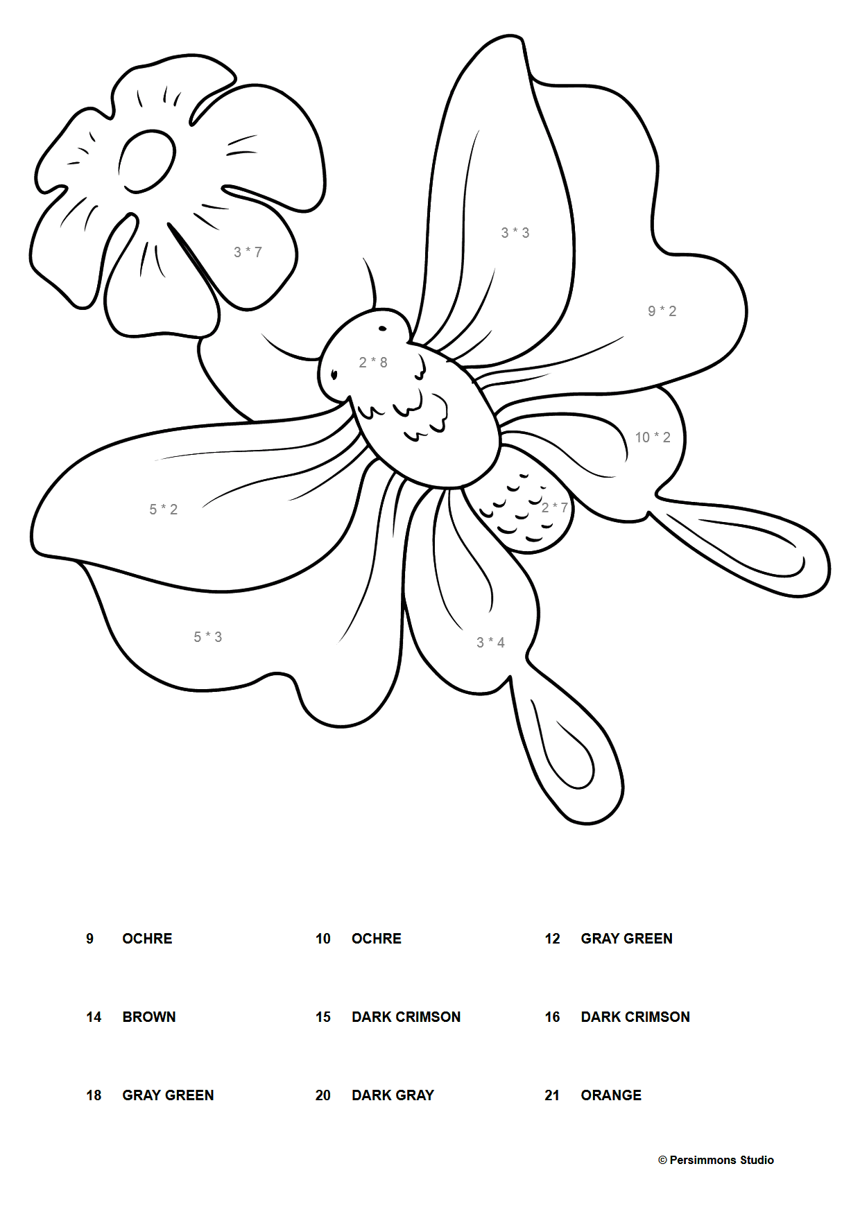 Butterfly on a Flower coloring page ♥ Color Online!