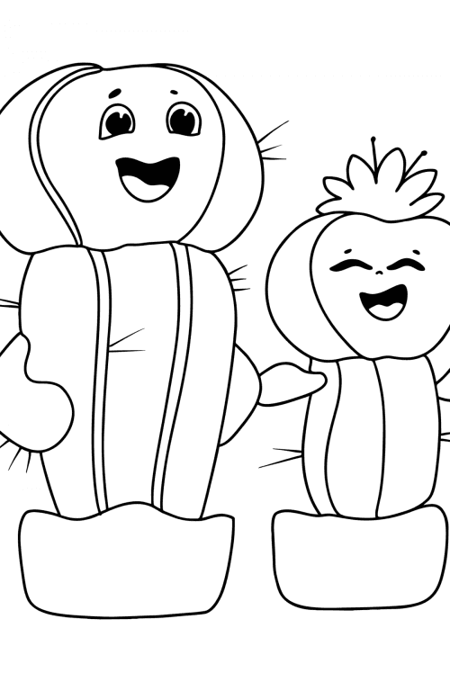 Cacti with Eyes coloring page ♥ Online and Print for Free!