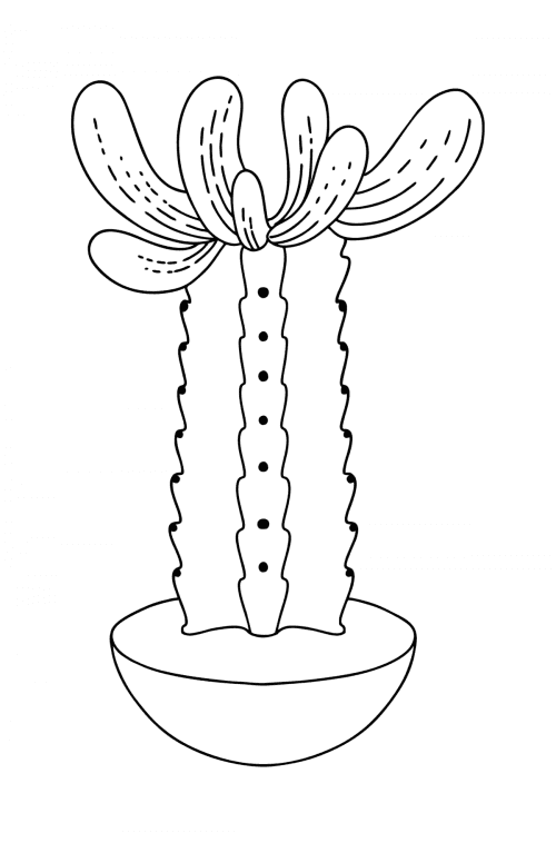 Cactus coloring pages - Download, Print, and Color Online!