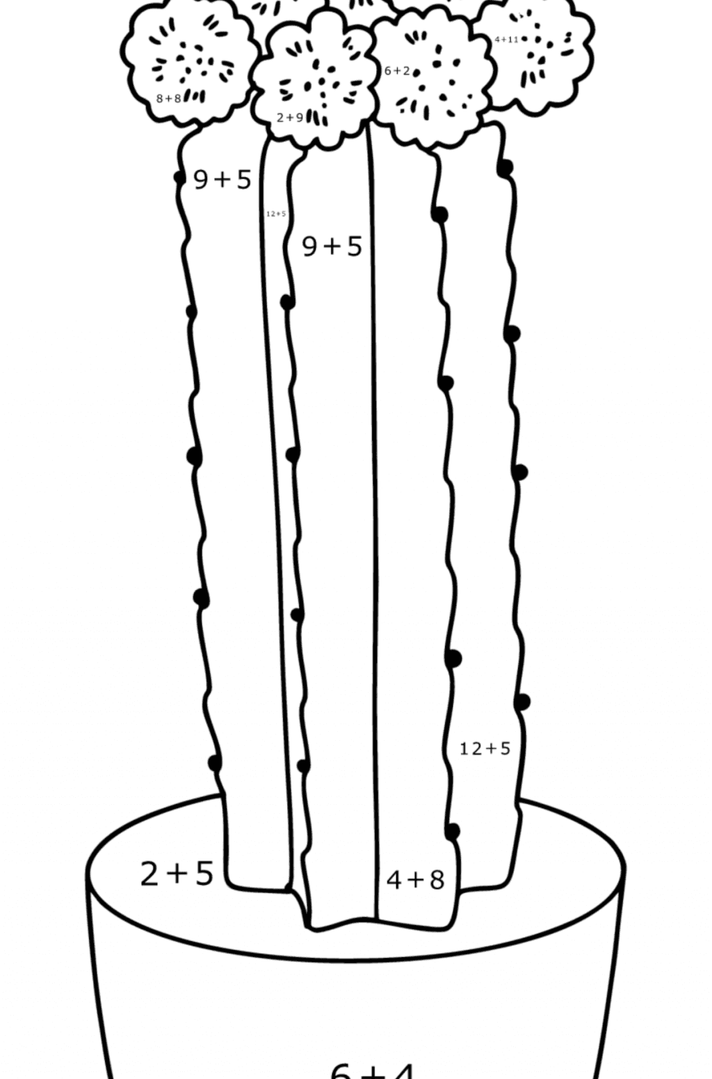 Cactus coloring sheet for Kids ♥ Online and Print for Free!