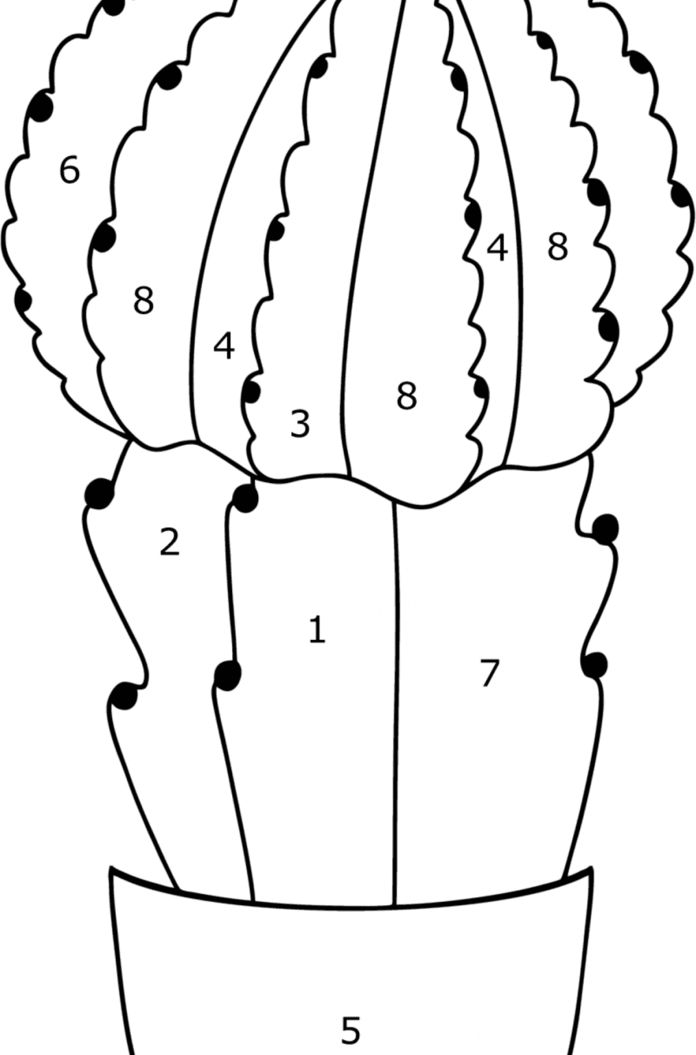 Cactus to color for Kids ♥ Online and Print for Free!