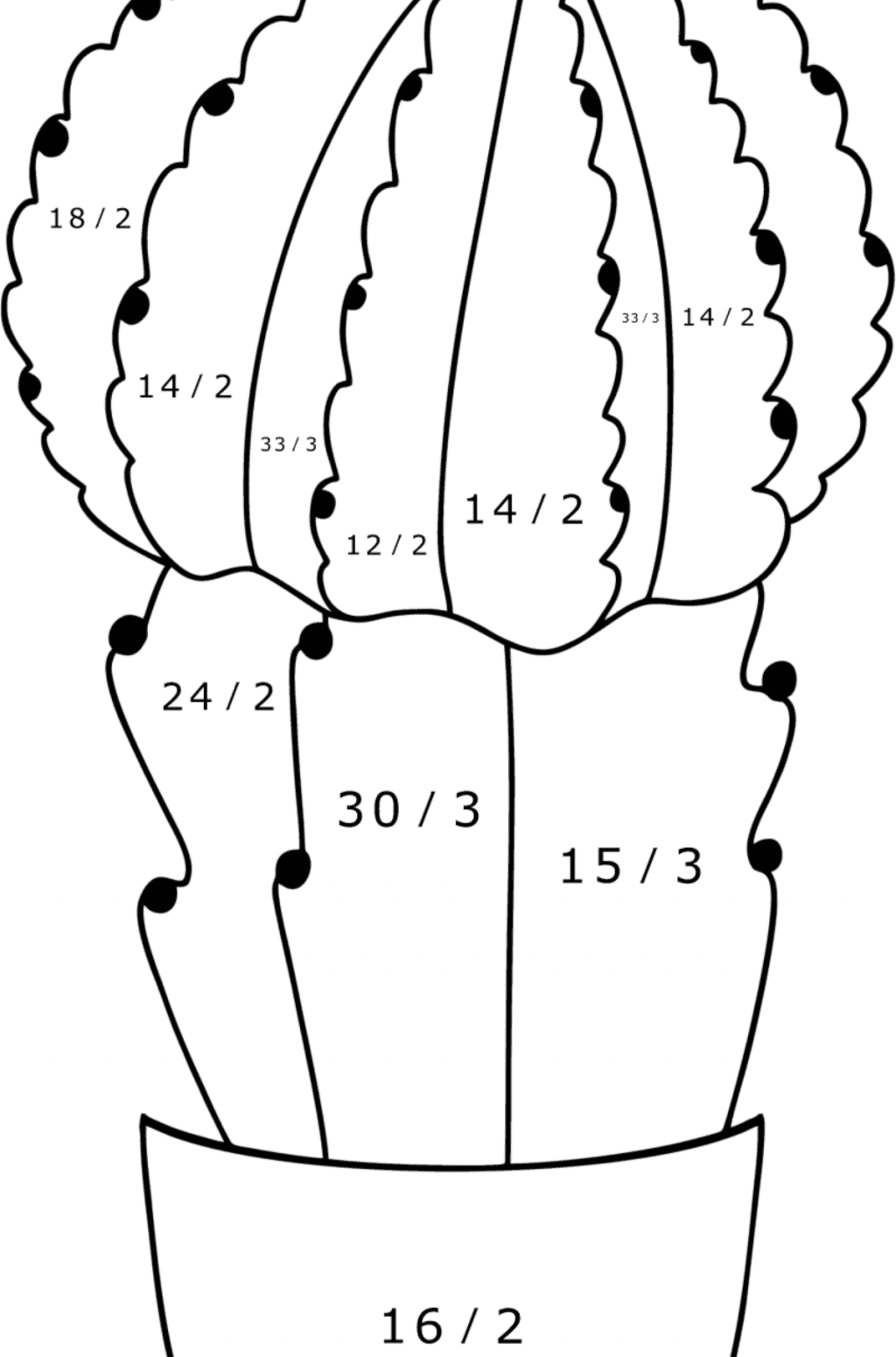 Cactus to color for Kids ♥ Online and Print for Free!