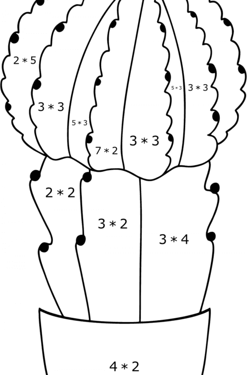 Cactus to color for Kids ♥ Online and Print for Free!