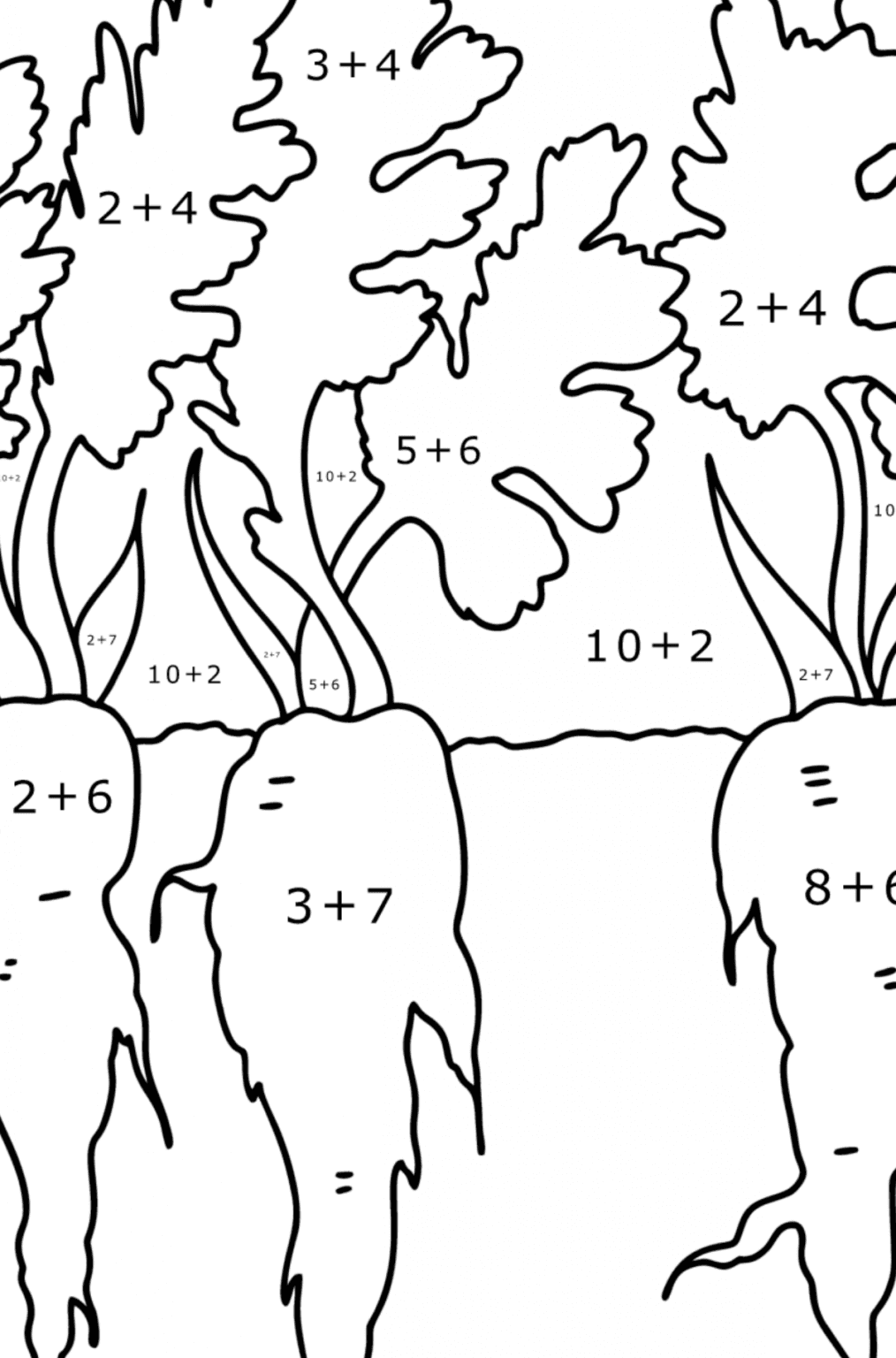 Carrot grows сoloring page ♥ Online and Print for Free!