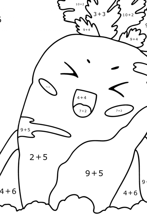 Tegning til farvning Tegnefilm gulerod ♥ Online og Print gratis!