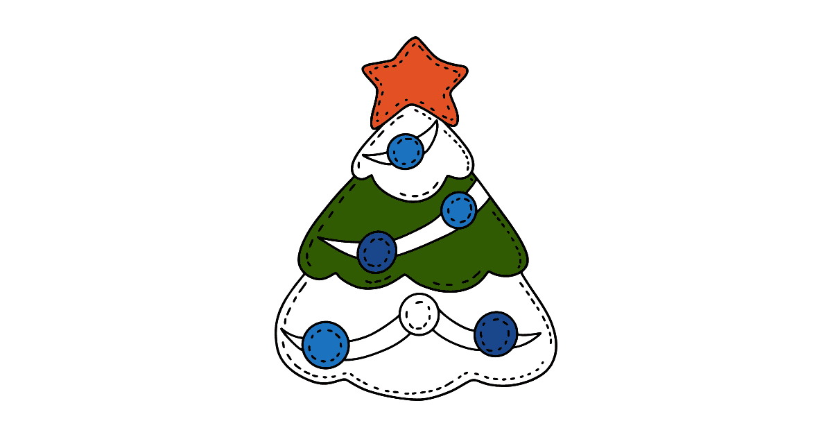 Felt Christmas Tree coloring page ♥ Online, and Print for Free!