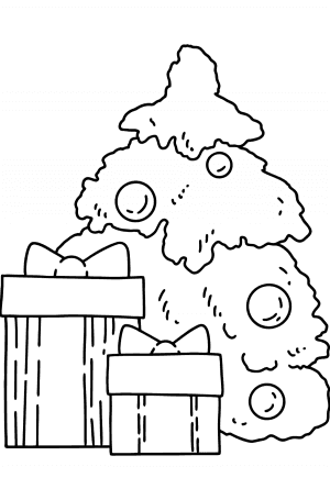 Christmas tree coloring page ♥ Online or Printable for Free!