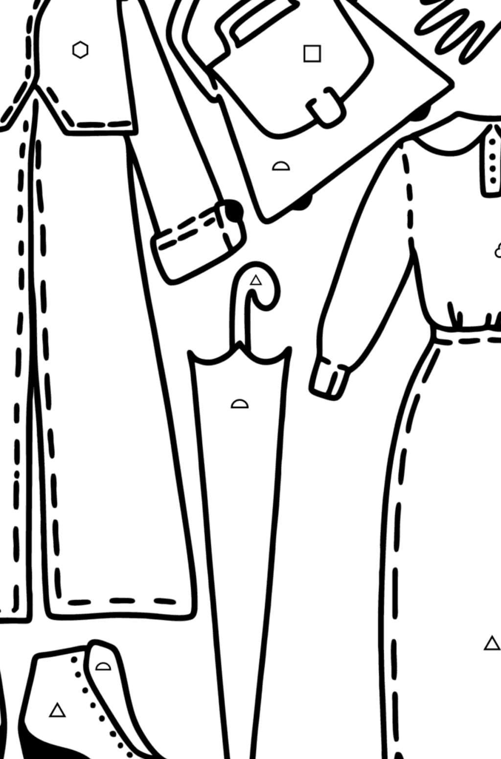 Dibujo de Ropa de Niña de Otoño para colorear - en Línea