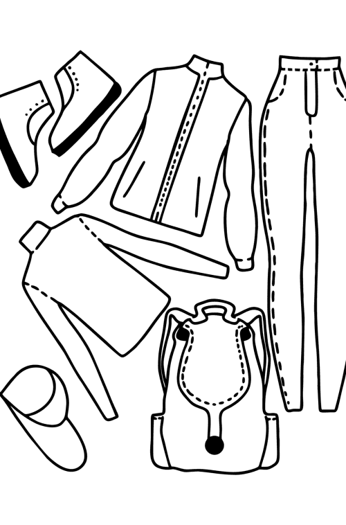 Dibujo de Ropa de primavera para colorear - Imprime y en Línea