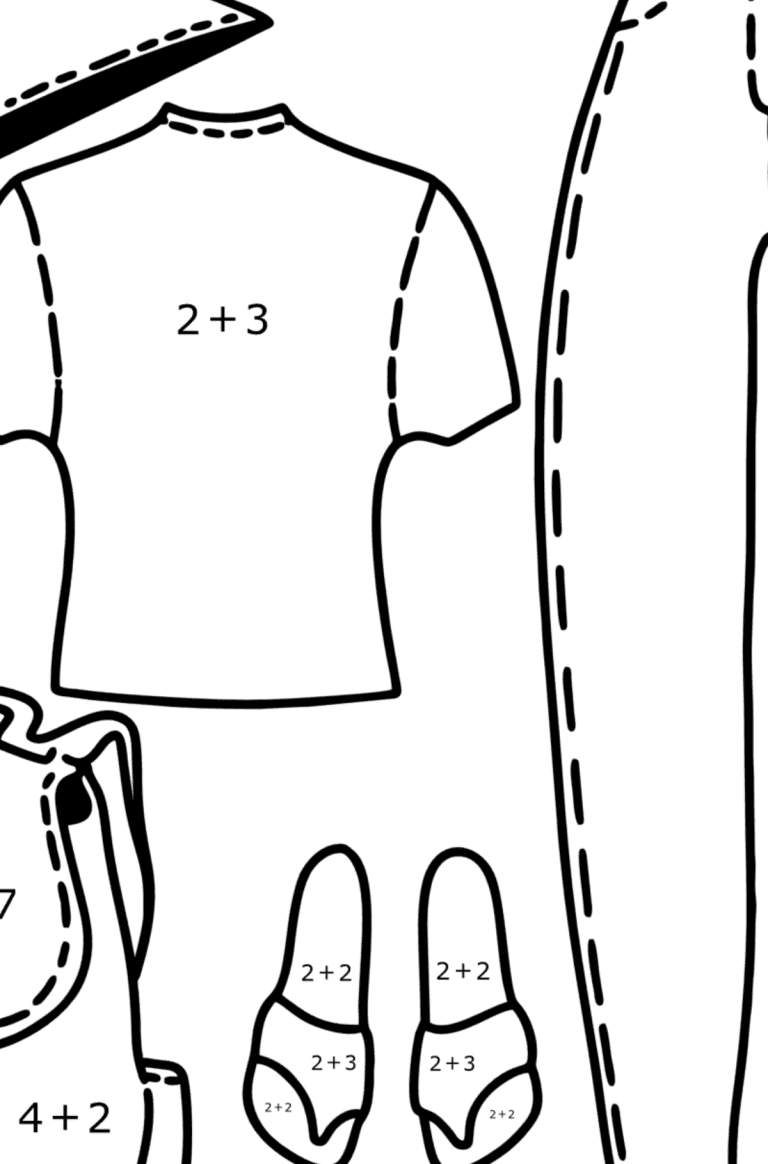 Dibujo de Ropa de verano para niña para colorear - en Línea