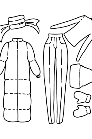 Coloriage - Vêtements dhiver ♥ En ligne ou imprimer