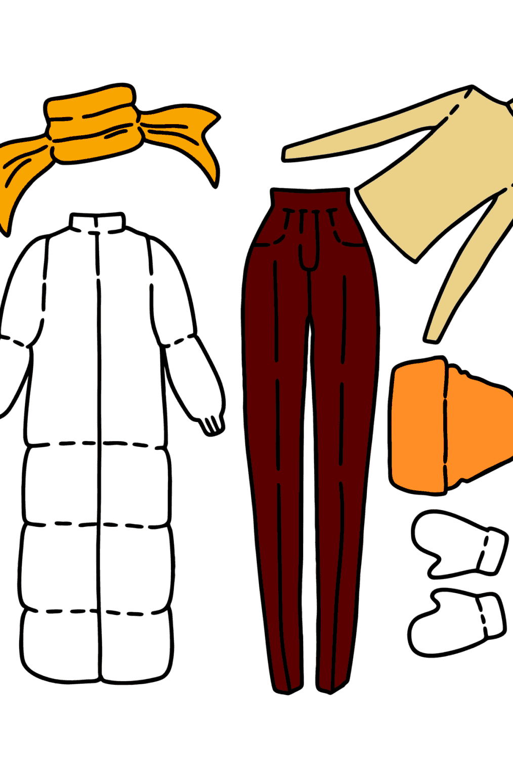 Autumn Clothes coloring page ♥ Online and Print for Free!