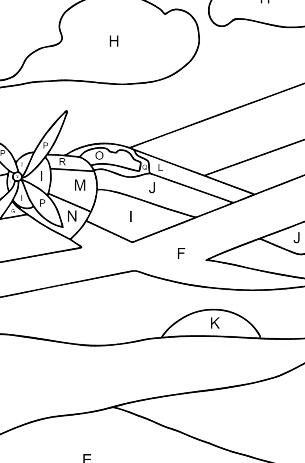 Airplane Biplane Coloring Page ♥ Online, and Print for Free!