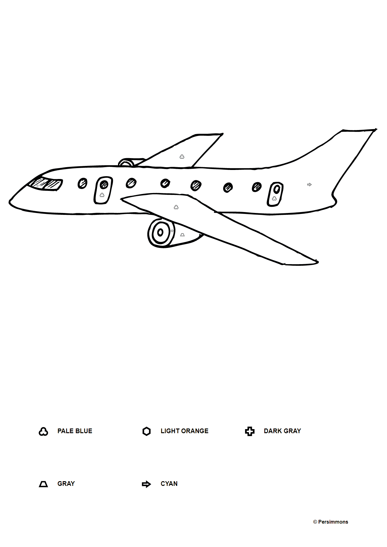 Commercial Jet Coloring Page - Online for Free Here!