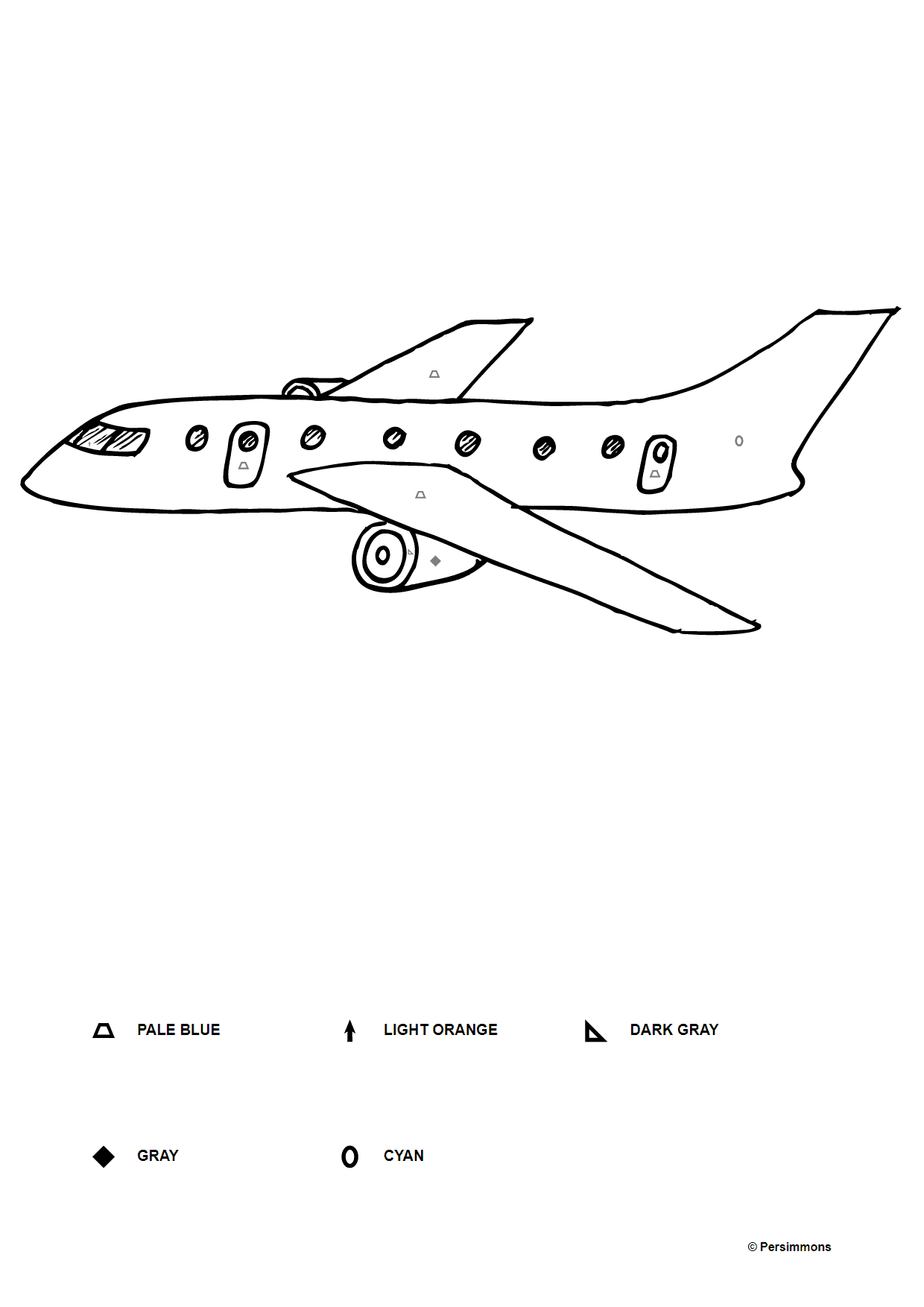 Commercial Jet Coloring Page - Online for Free Here!