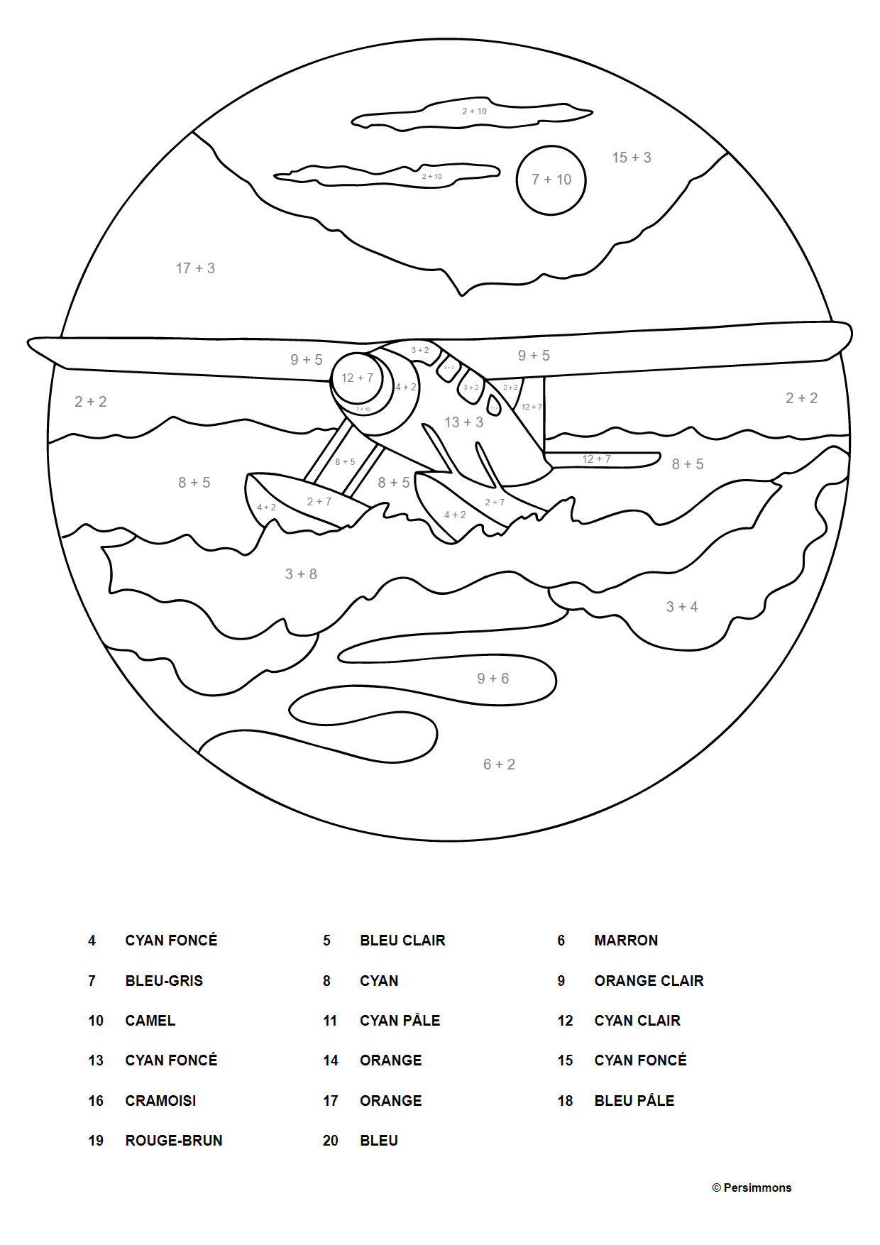 Coloriage d'un Hydravion ♥ En ligne ou imprimer gratuit
