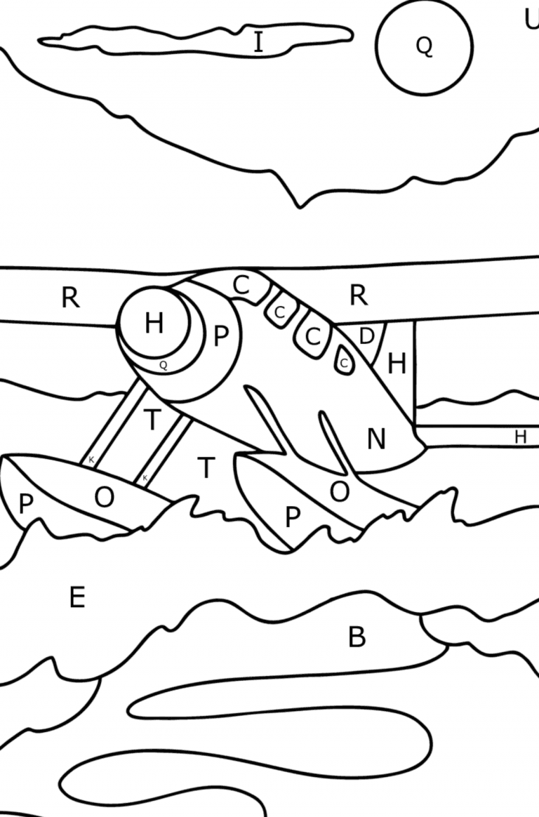 Kleurplaat watervliegtuig - Online en uitprinten is gratis!