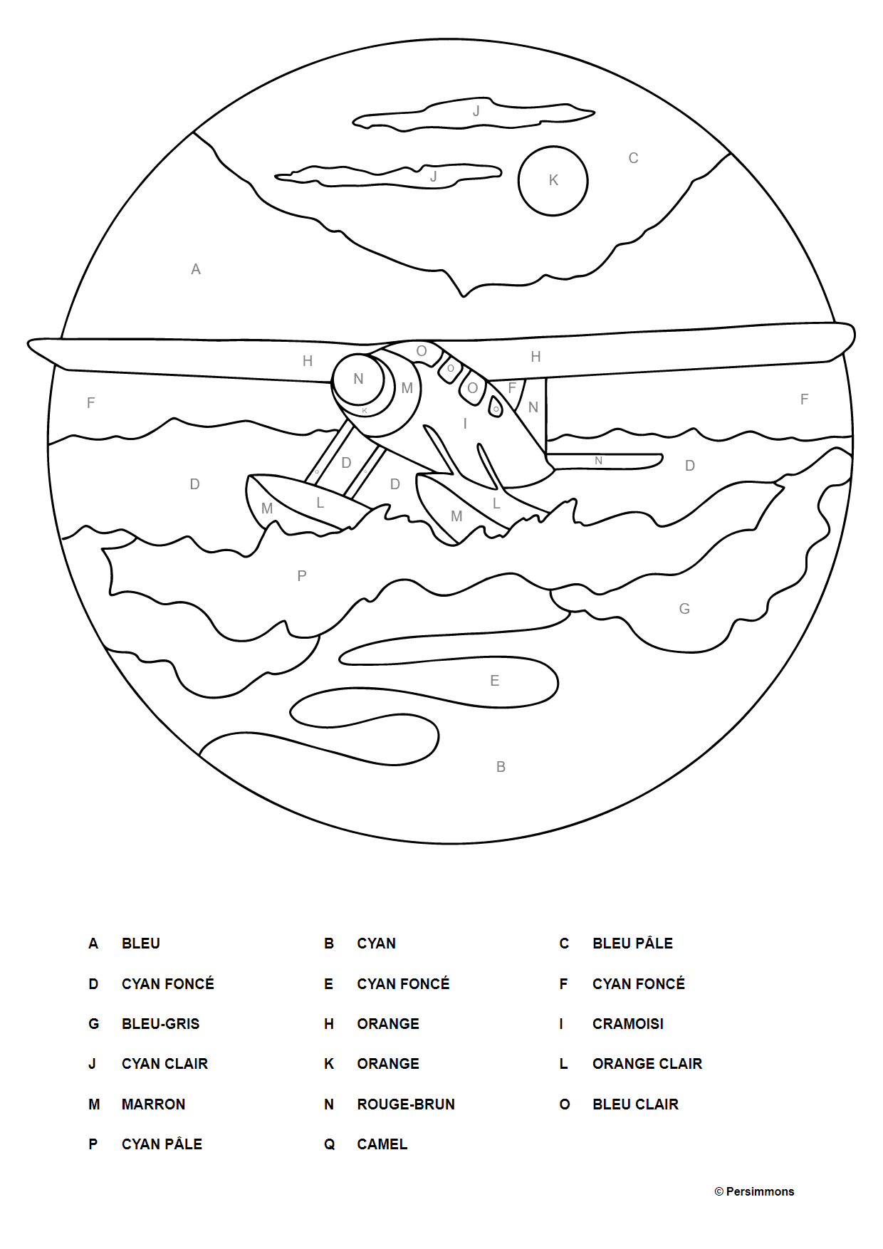 Coloriage d'un Hydravion ♥ En ligne ou imprimer gratuit