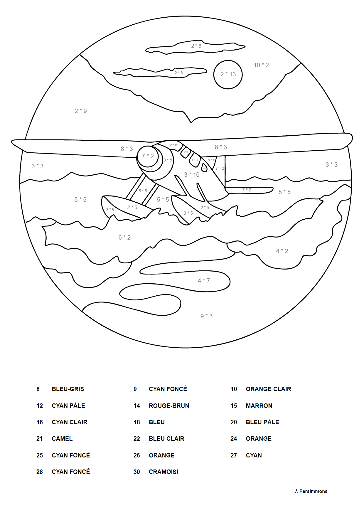 Coloriage d'un Hydravion ♥ En ligne ou imprimer gratuit