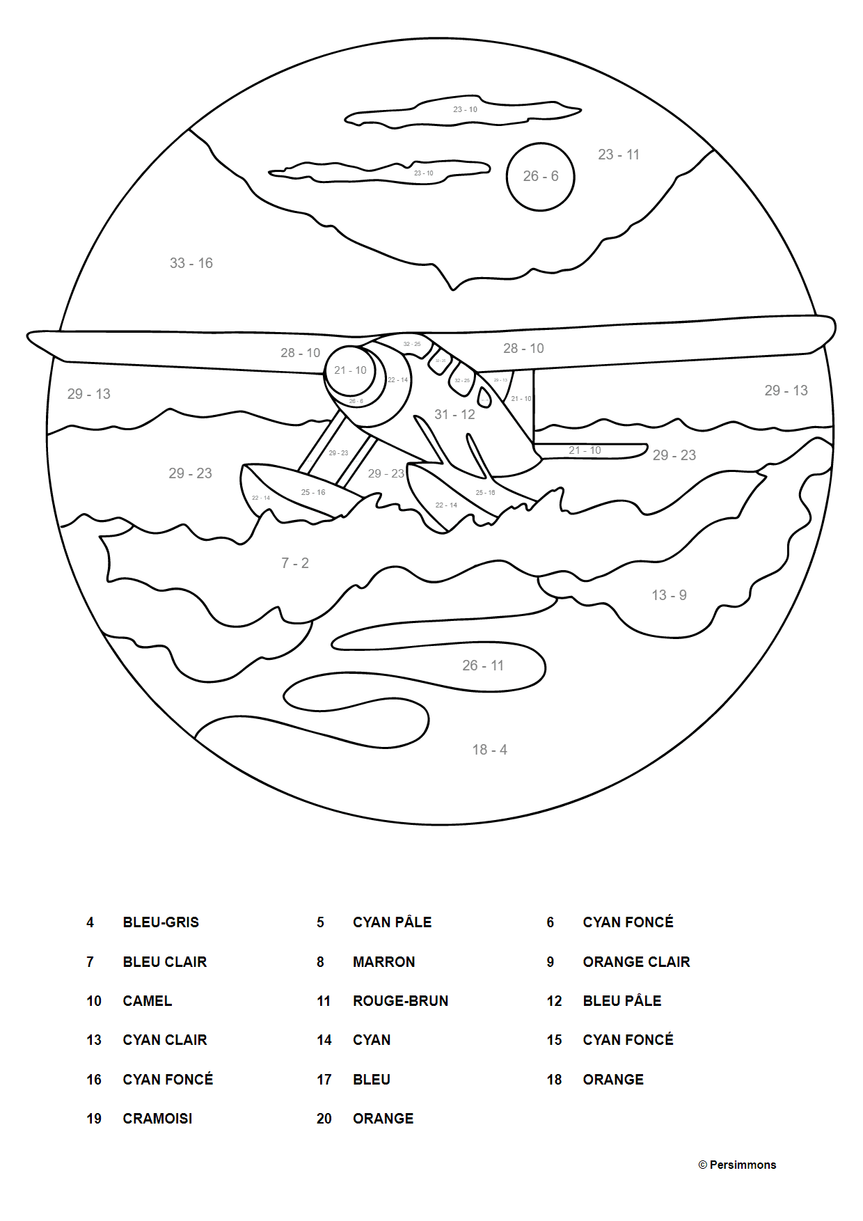 Coloriage d'un Hydravion ♥ En ligne ou imprimer gratuit