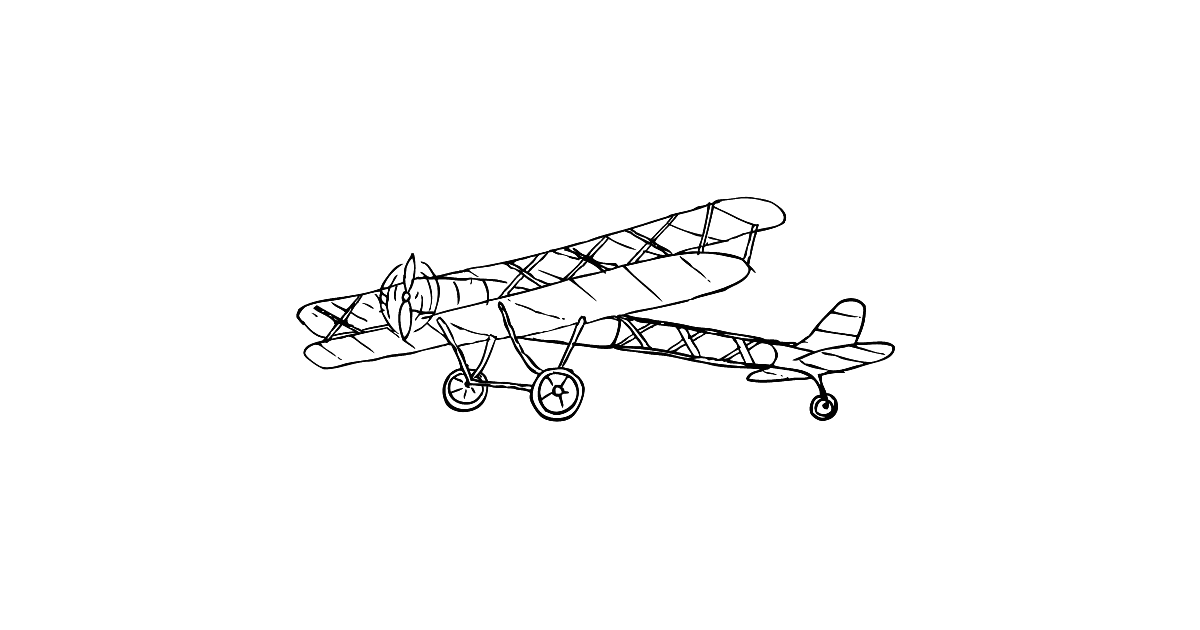 Military Biplane Coloring Page ♥ Online, and Print for Free!