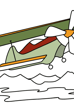 Dibujo para Colorear Hidroplano ♥ Colorea en Línea