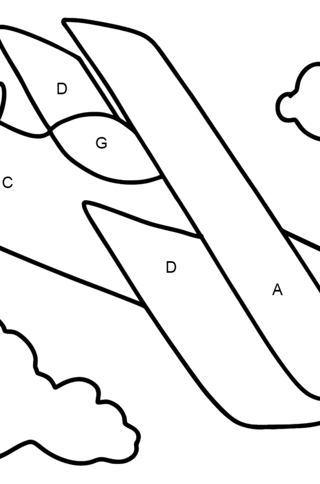 Simple Airplane coloring page ♥ Online, and Print for Free!