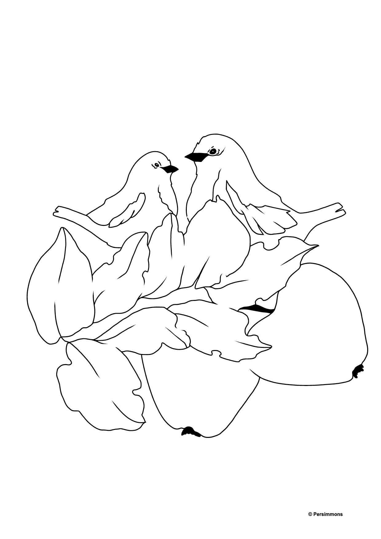 Online Autumn Coloring Page - Birds!