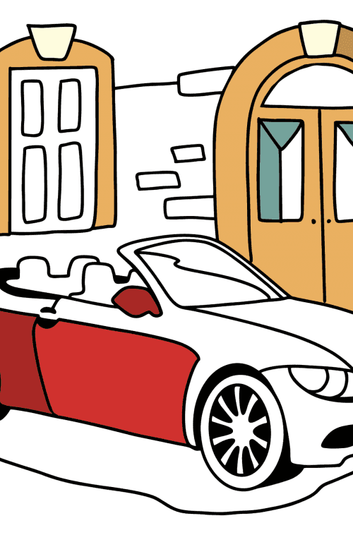Tegning til fargelegging bil Mercedes C63 AMG - Online Gratis!