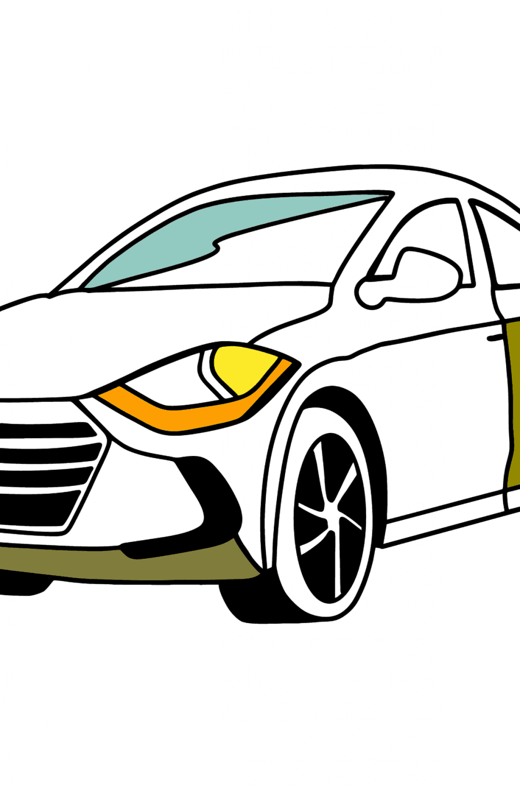 Mercedes C63 AMG Auto Ausmalbild ♥ Kostenlos Drucken und Online!