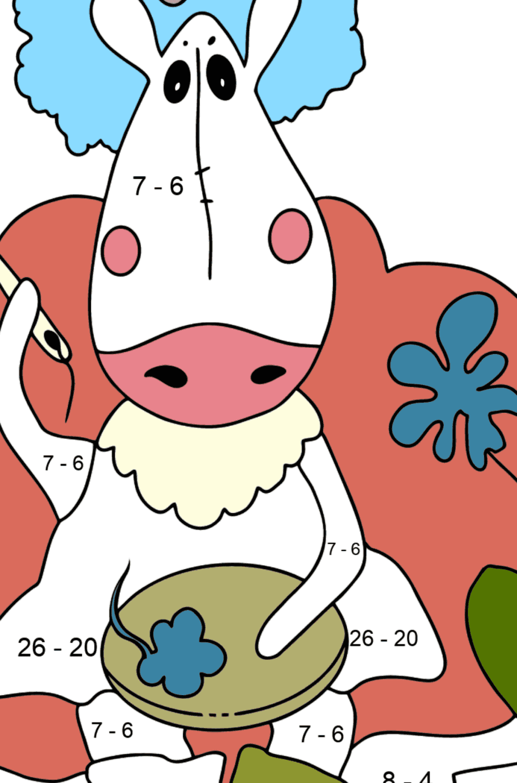 Coloriages Magiques Soustraction - Image À imprimer