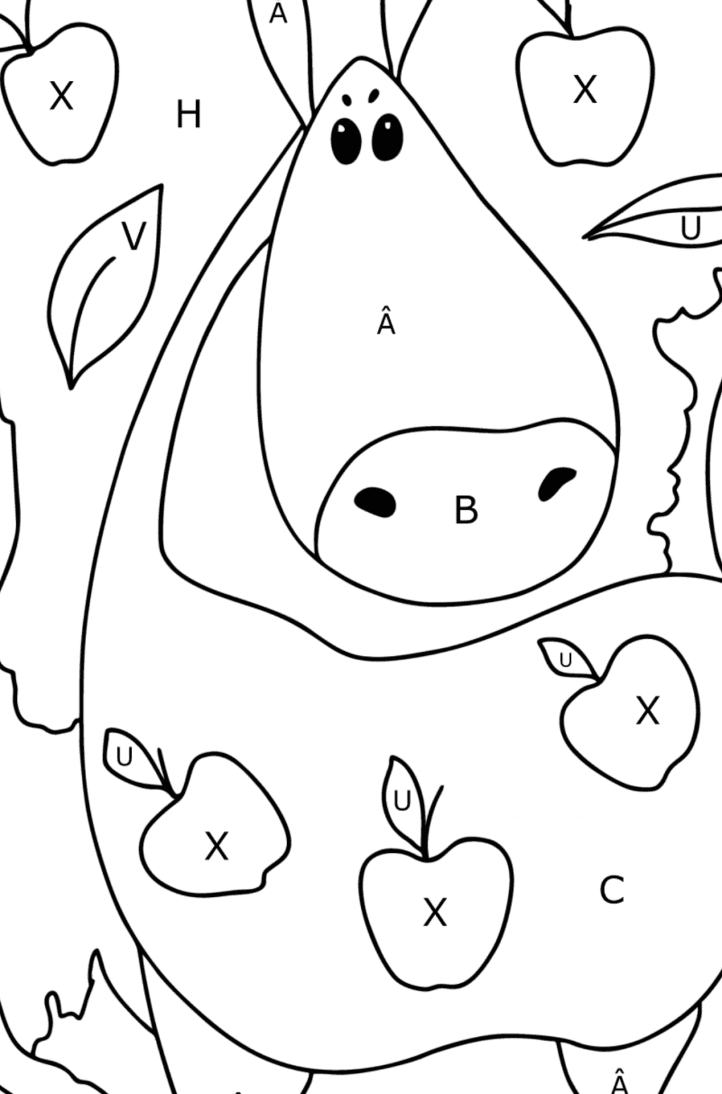 Desen de colorat caluț drăguț (dificil) ♥ Online și Imprimați!