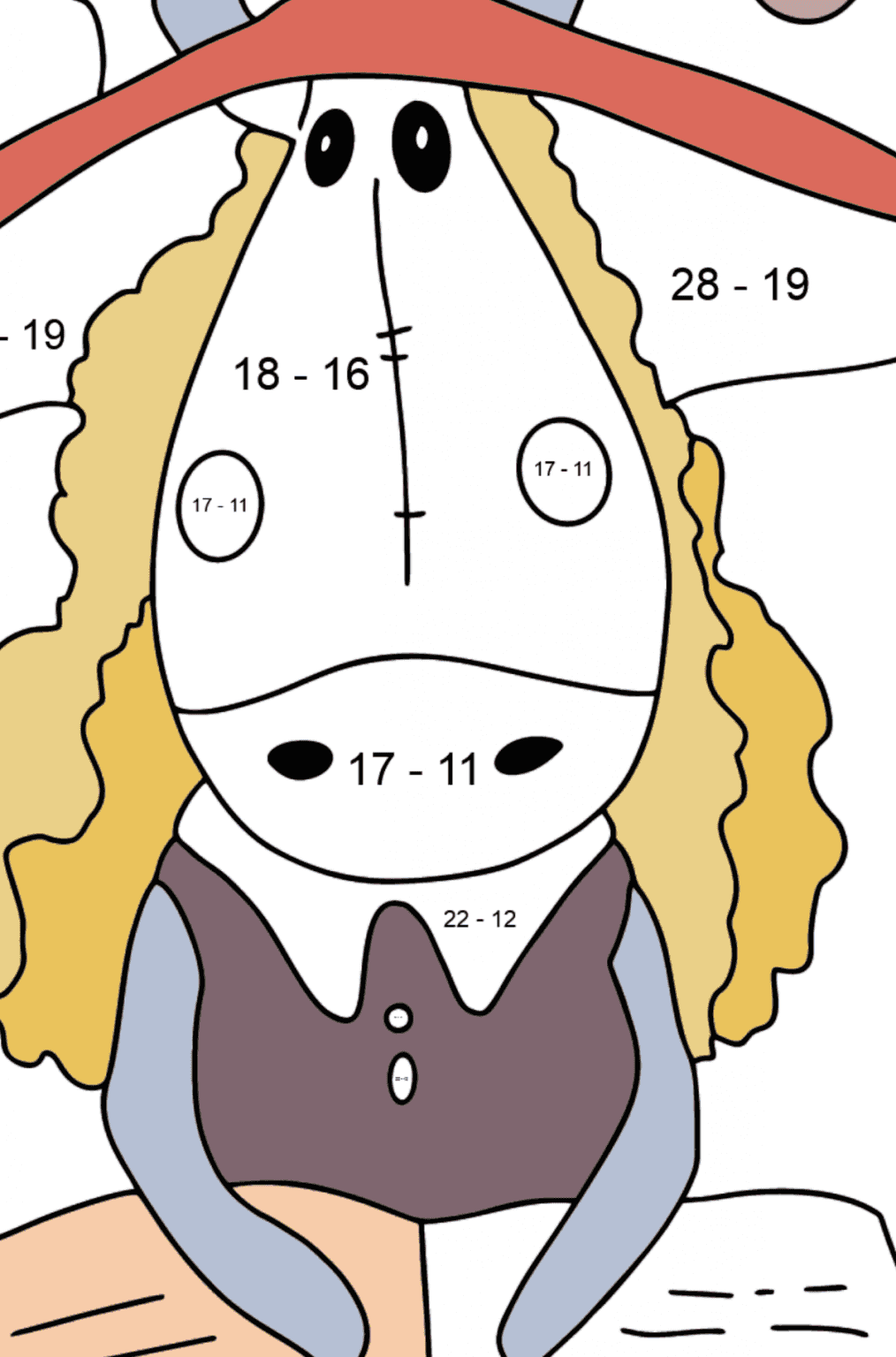 Coloriages Magiques Soustraction - Image À imprimer