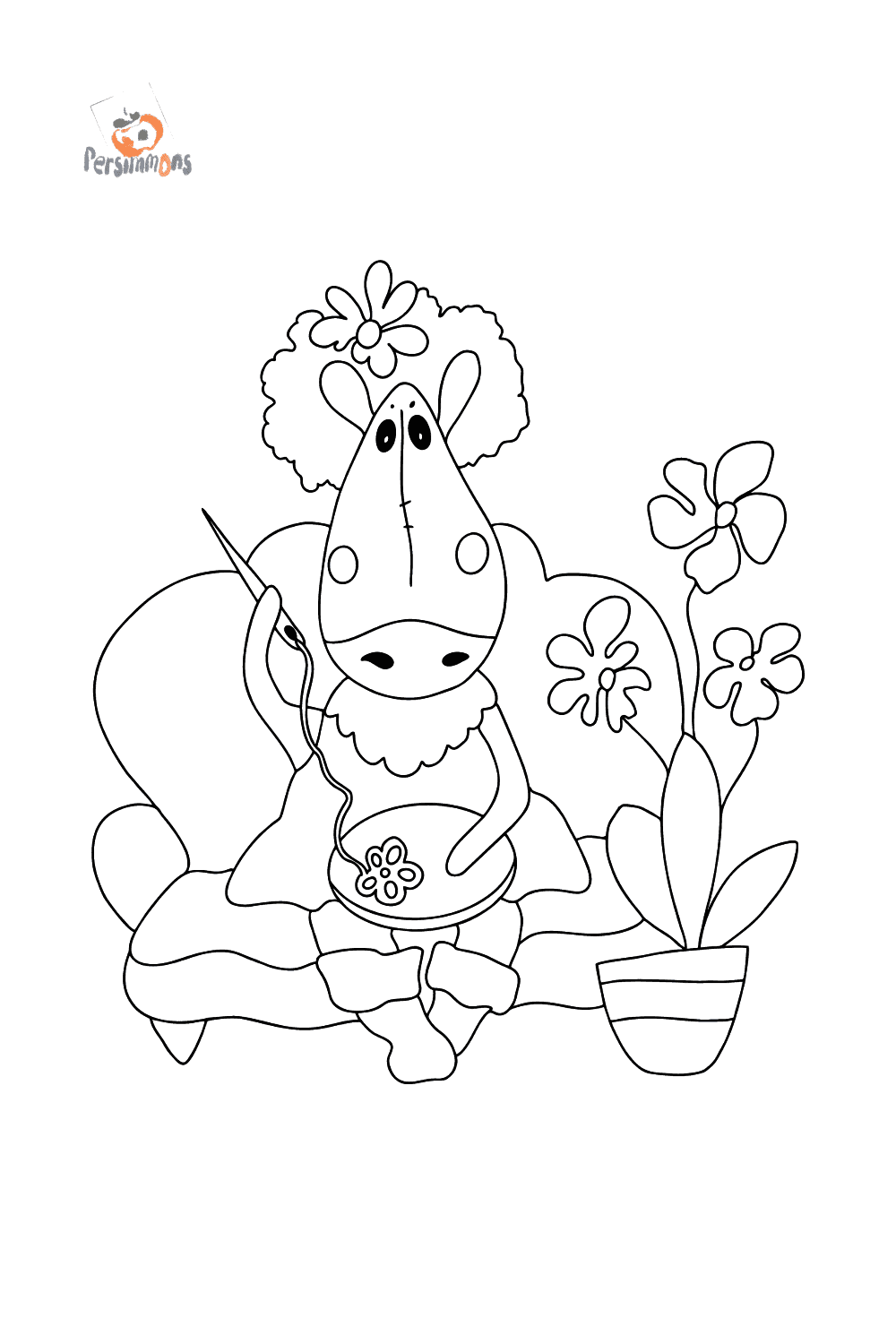 Mewarnai gambar kuda peri (sulit) - Online dan Cetak Gratis!