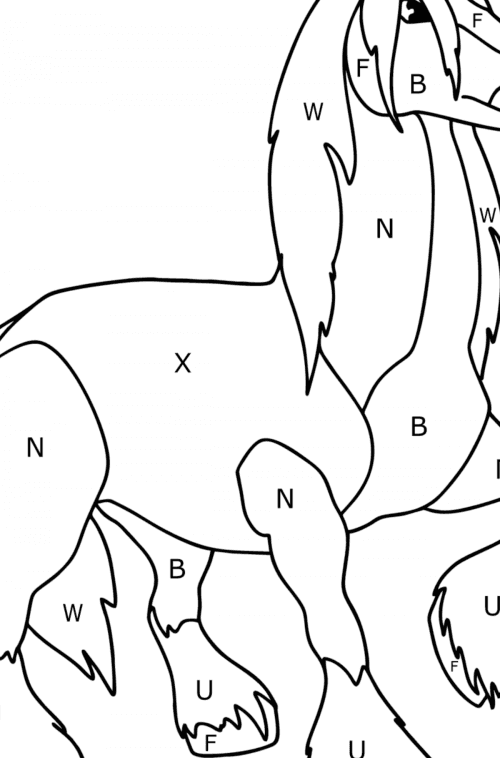 Draft horse сoloring page ♥ Online and Print for Free!