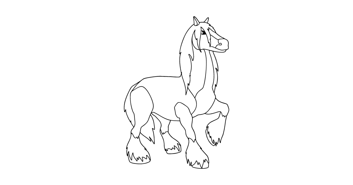 Mewarnai gambar Kuda draft - Online dan Cetak Gratis!