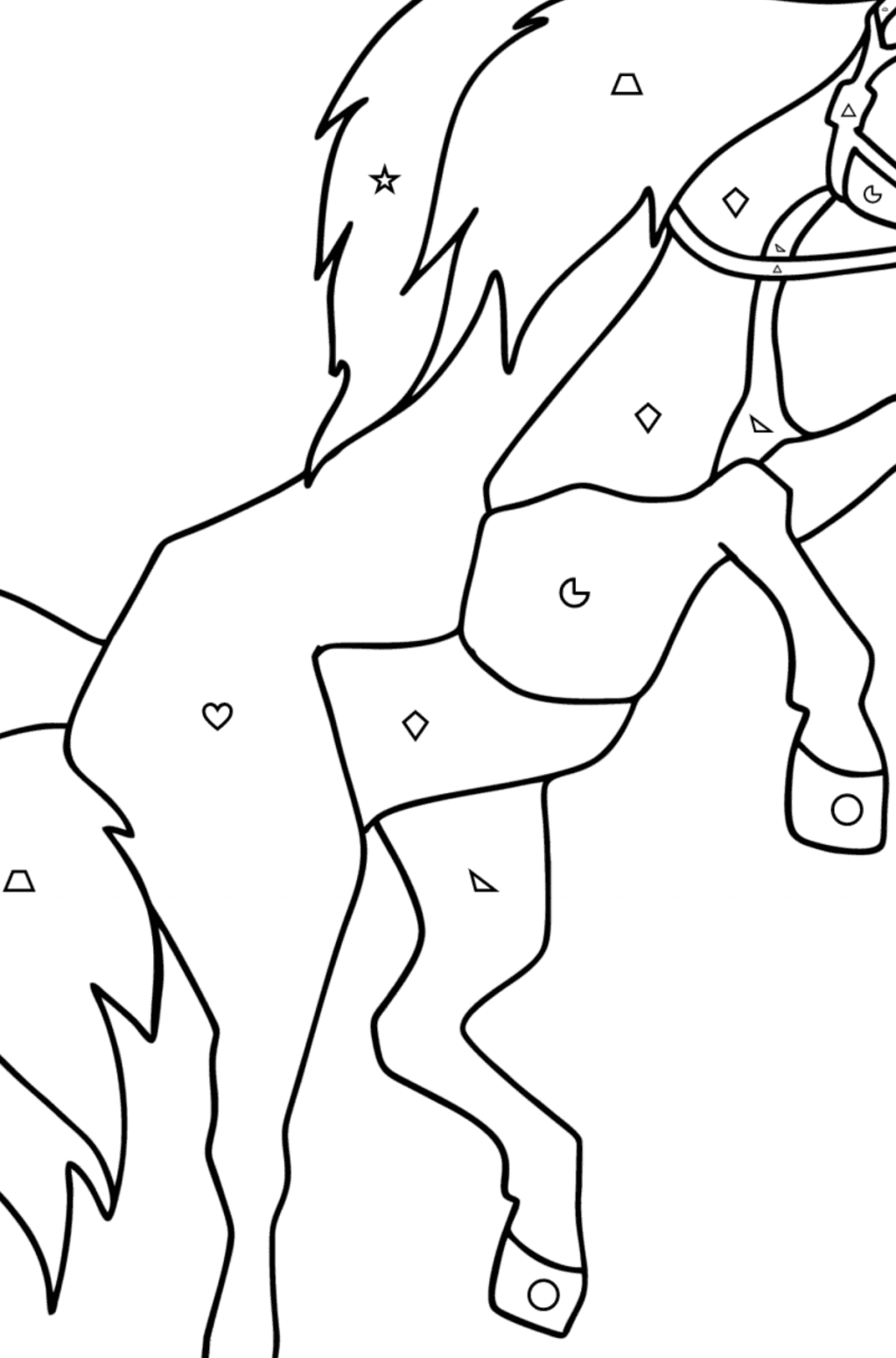 Mewarnai gambar Kuda berderap - Online dan Cetak Gratis!