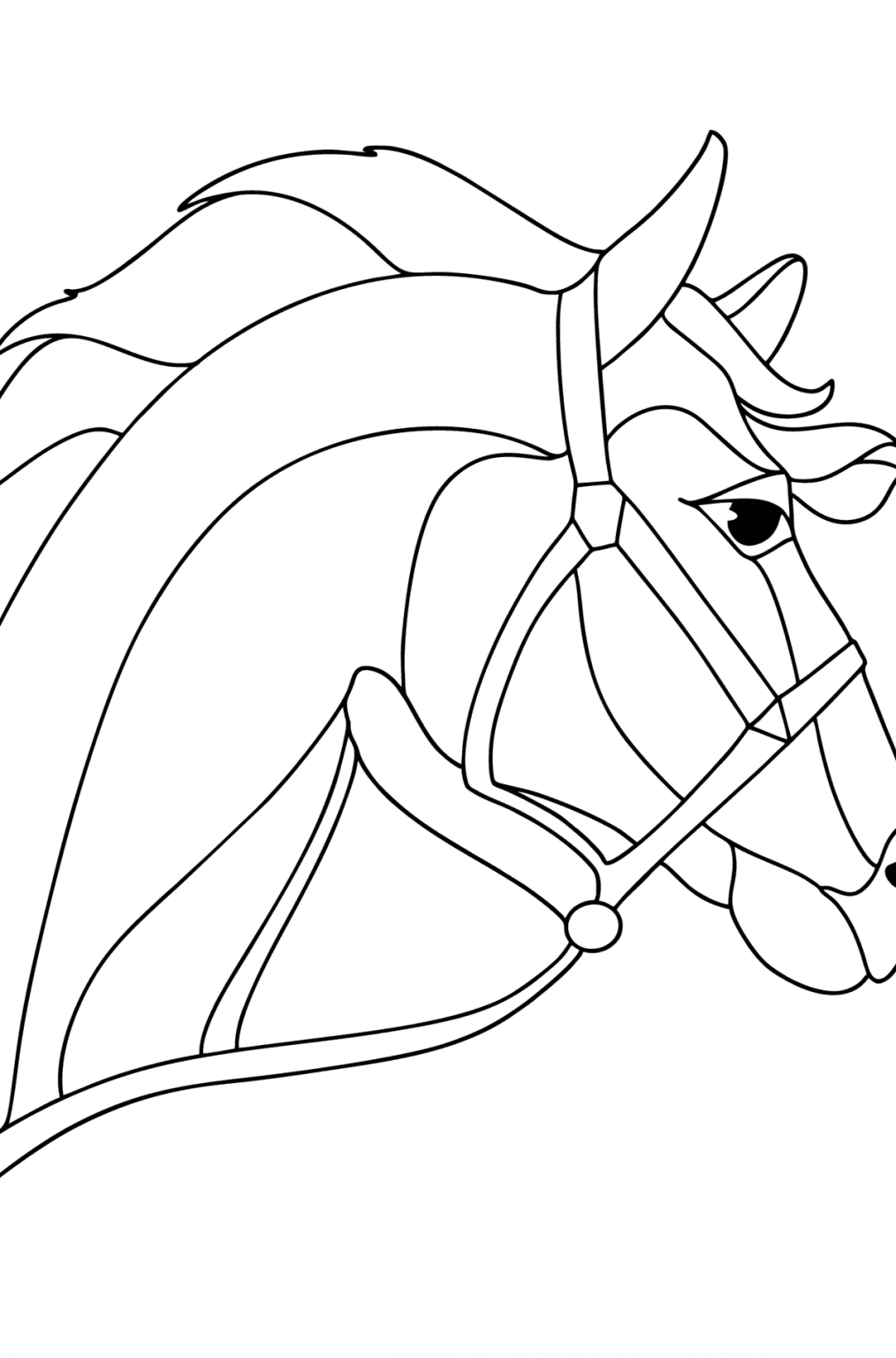 Mewarnai gambar kuda - Unduh, cetak, online untuk anak-anak!