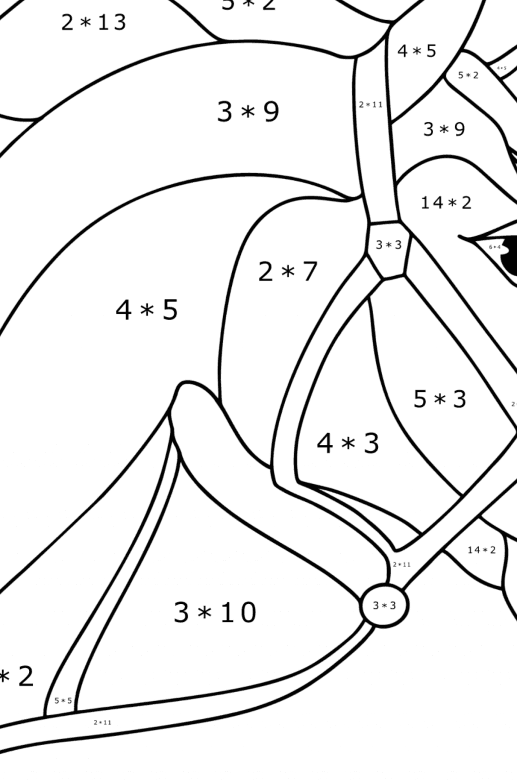 Disegno da colorare Testa di cavallo ♥ Online o stampare!