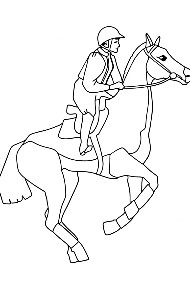 Mewarnai gambar kuda - Unduh, cetak, online untuk anak-anak!