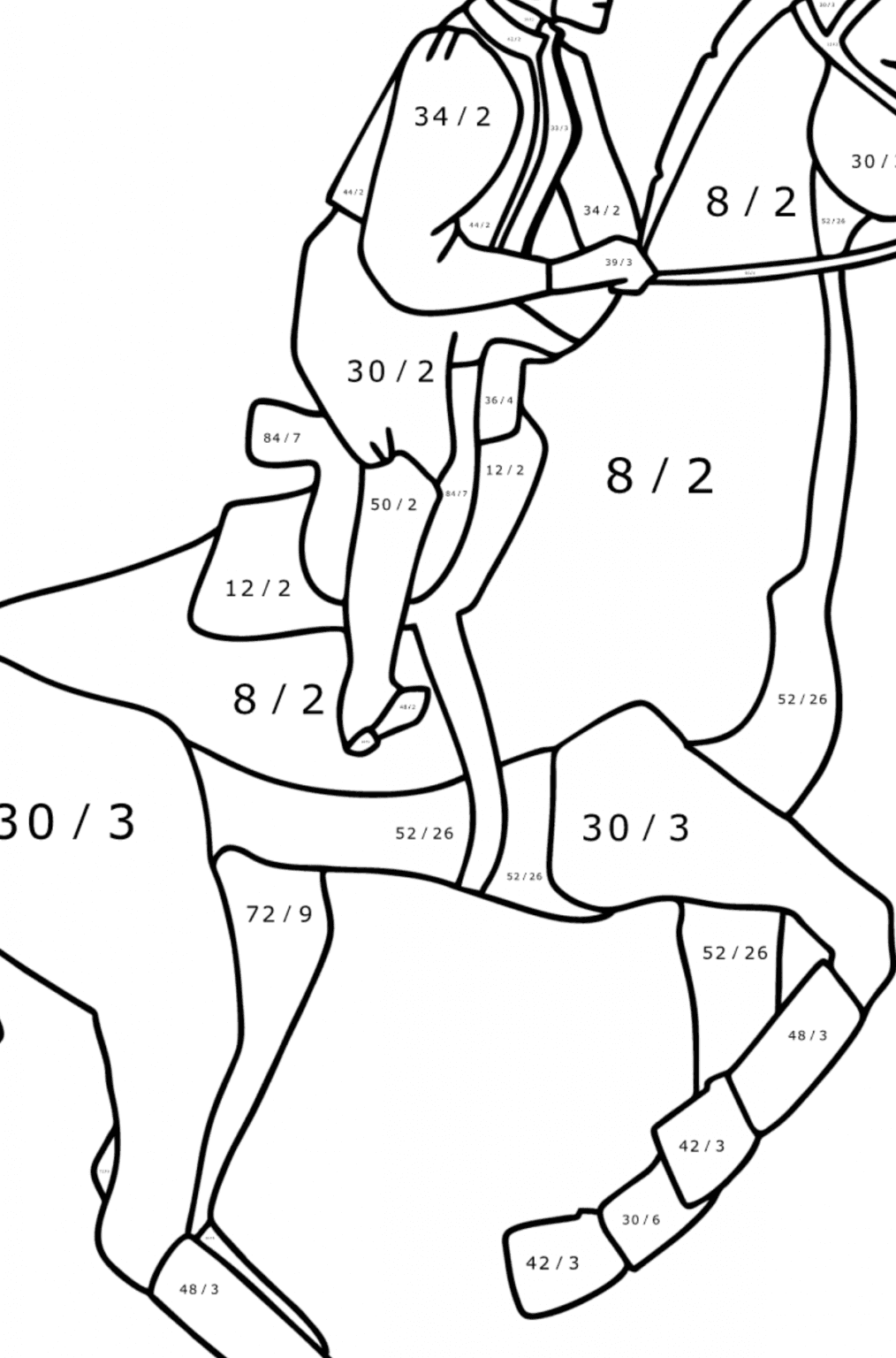 Jockey on horseback сoloring page ♥ Online and Print for Free!