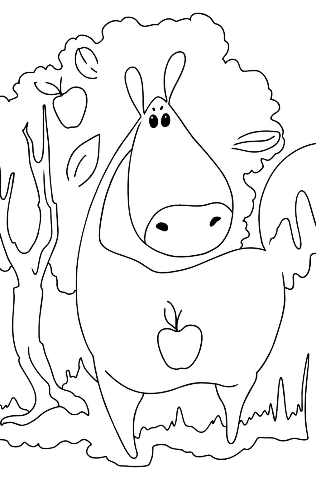 Desen de colorat caluț drăguț (simplu) ♥ Online și Imprimați Gratuit!