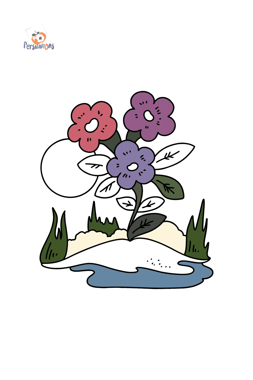 Spring flowers coloring page for Kids ♥ Online and Print for Free!