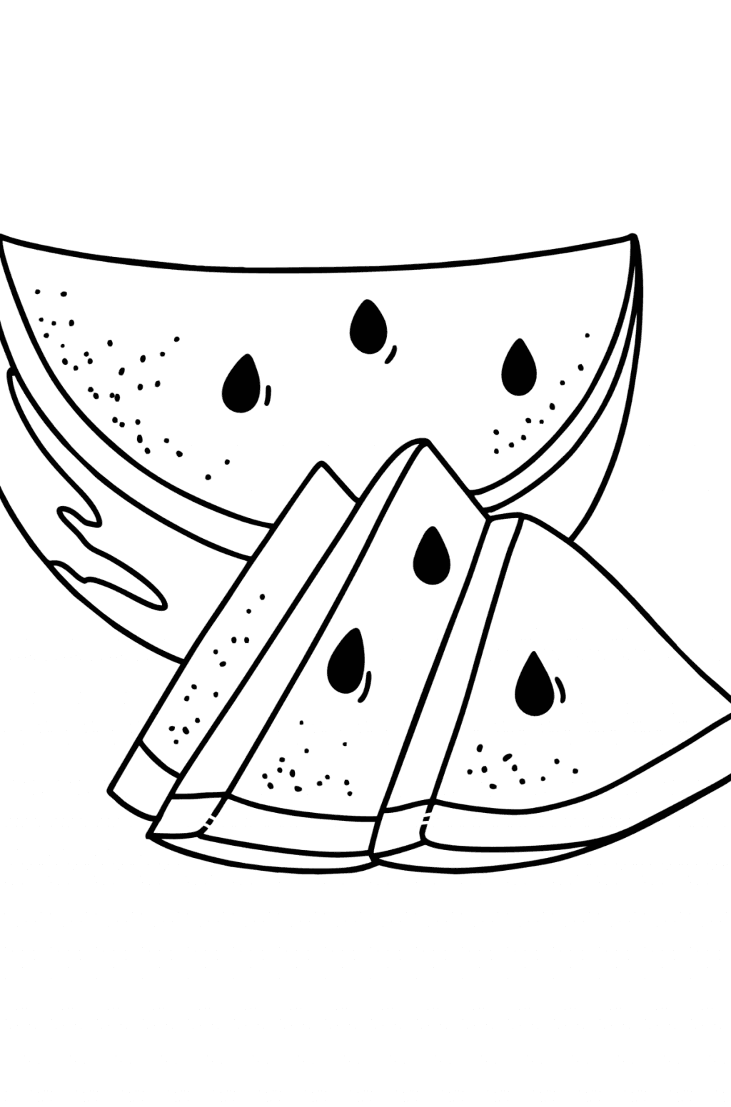 Desen de colorat vara - pepene verde suculent ♥ Online și Imprimați!