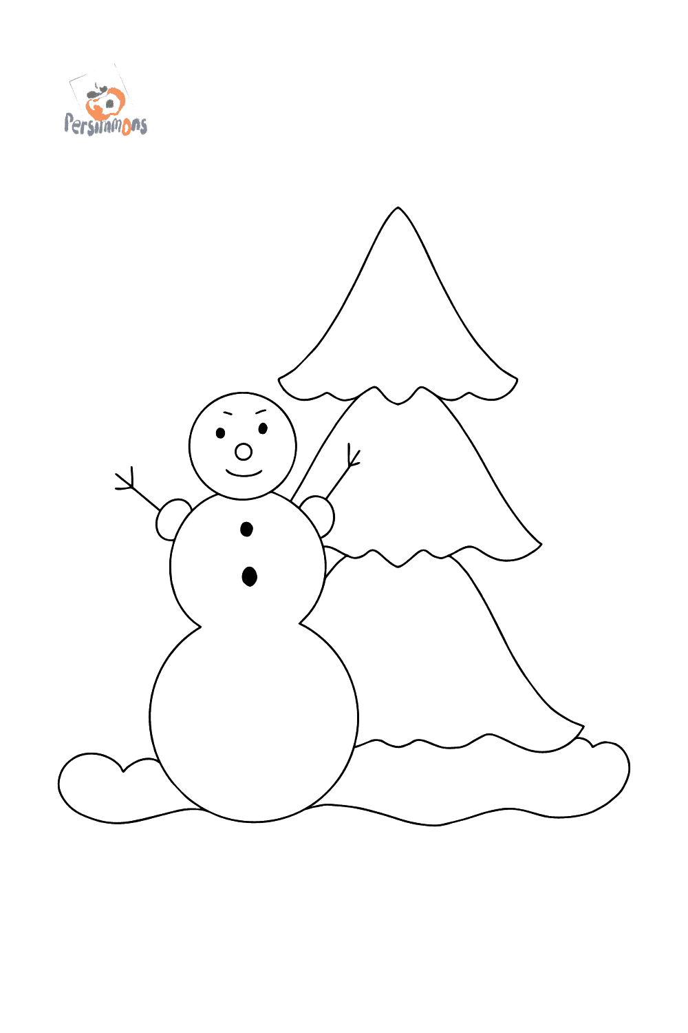 Snowman coloring page for kids ♥ Online and Print for Free!