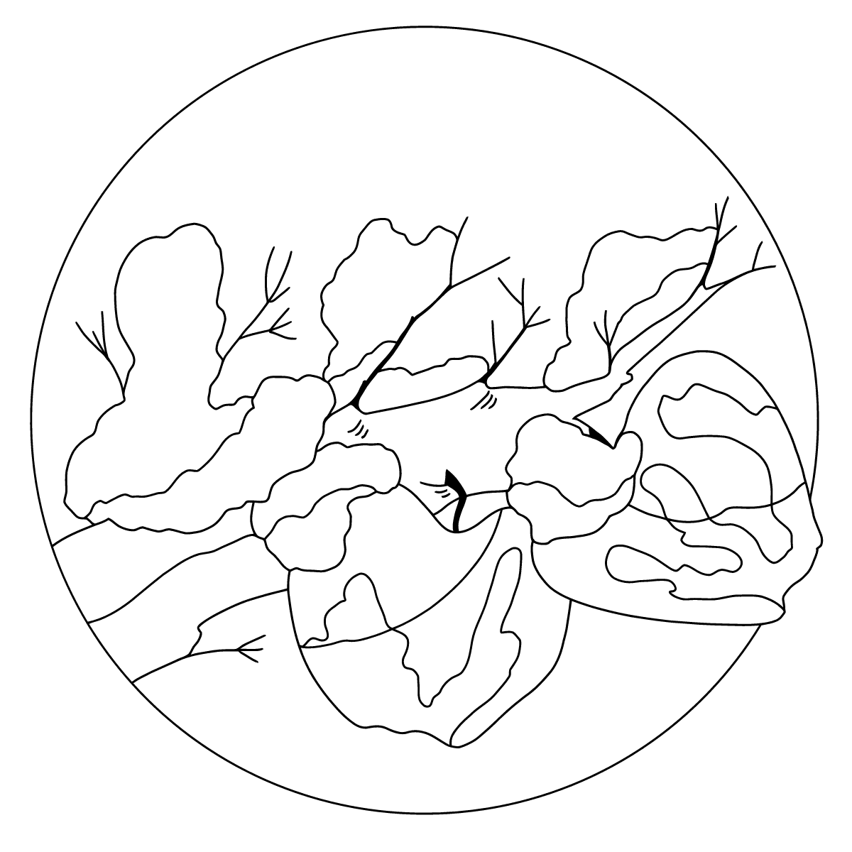 Mewarnai gambar cabang apel (sulit) - Online dan Cetak Gratis!