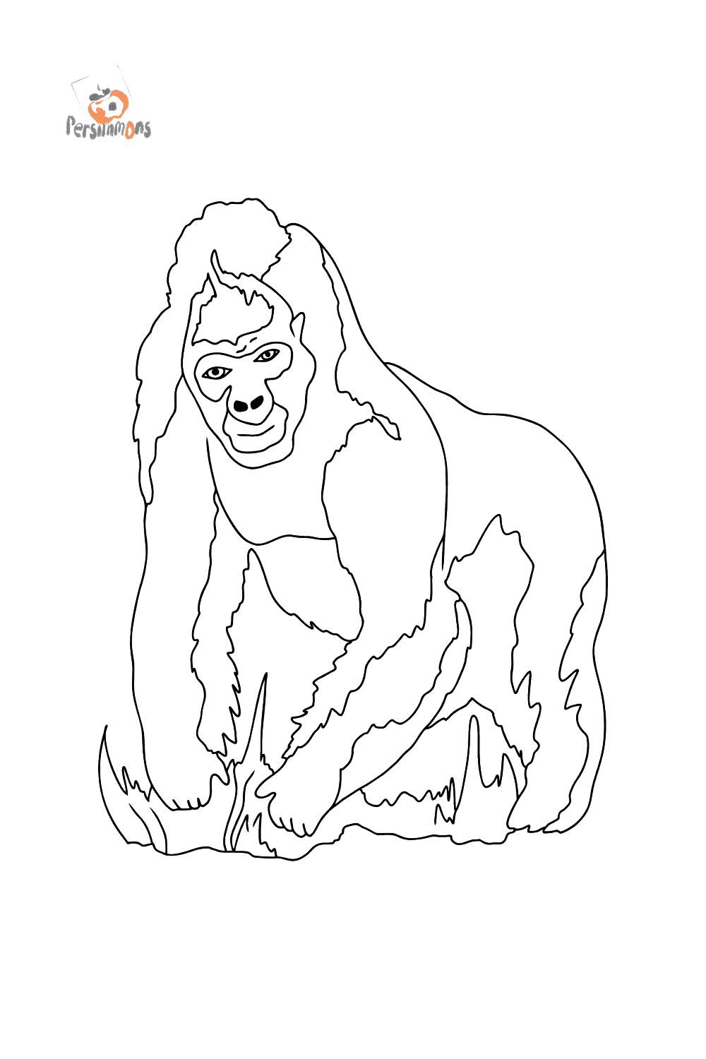 Huge Gorilla Coloring Page ♥ Online and Print for Free!